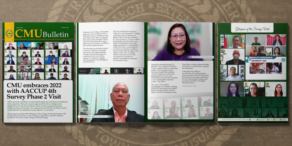 [CMU Bulletin] CMU embraces 2022 with AACCUP 4th Survey Phase 2 Visit ...