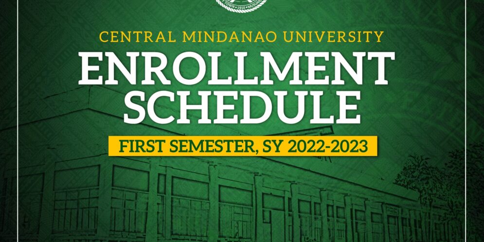 ENROLLMENT SCHEDULE – Central Mindanao University