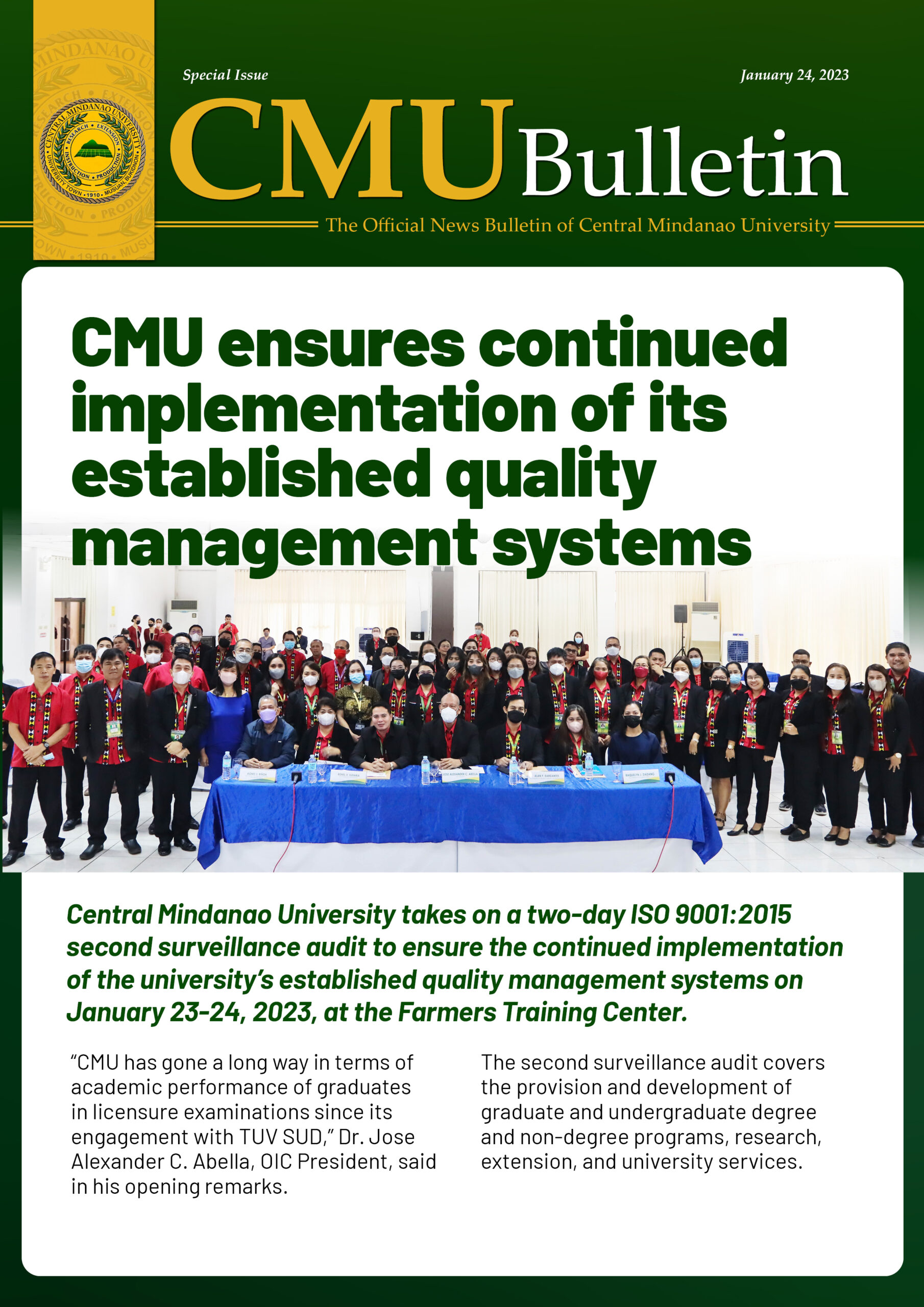 [CMU BULLETIN] CMU ensures continued implementation of its established ...