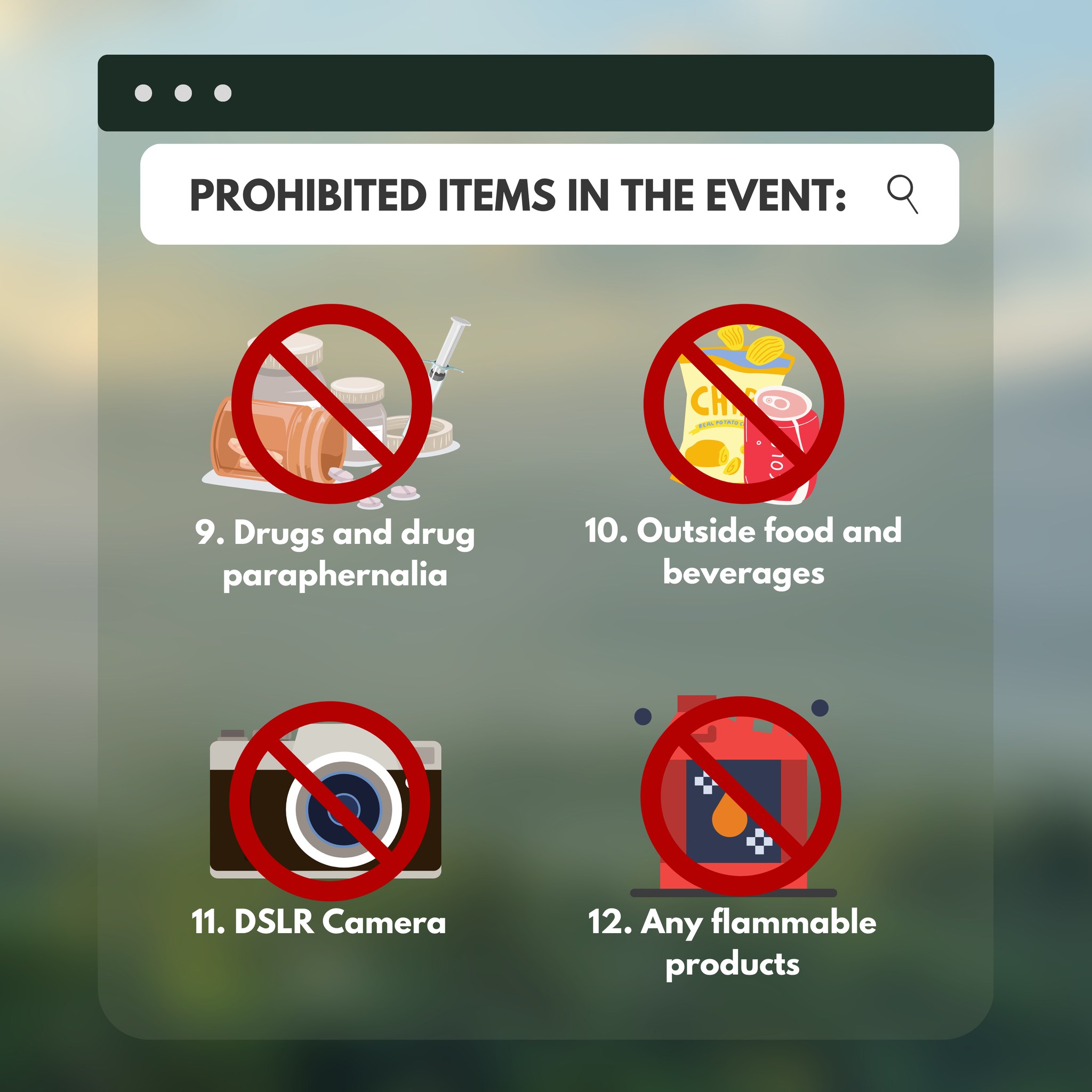 Prohibited Items – Central Mindanao University