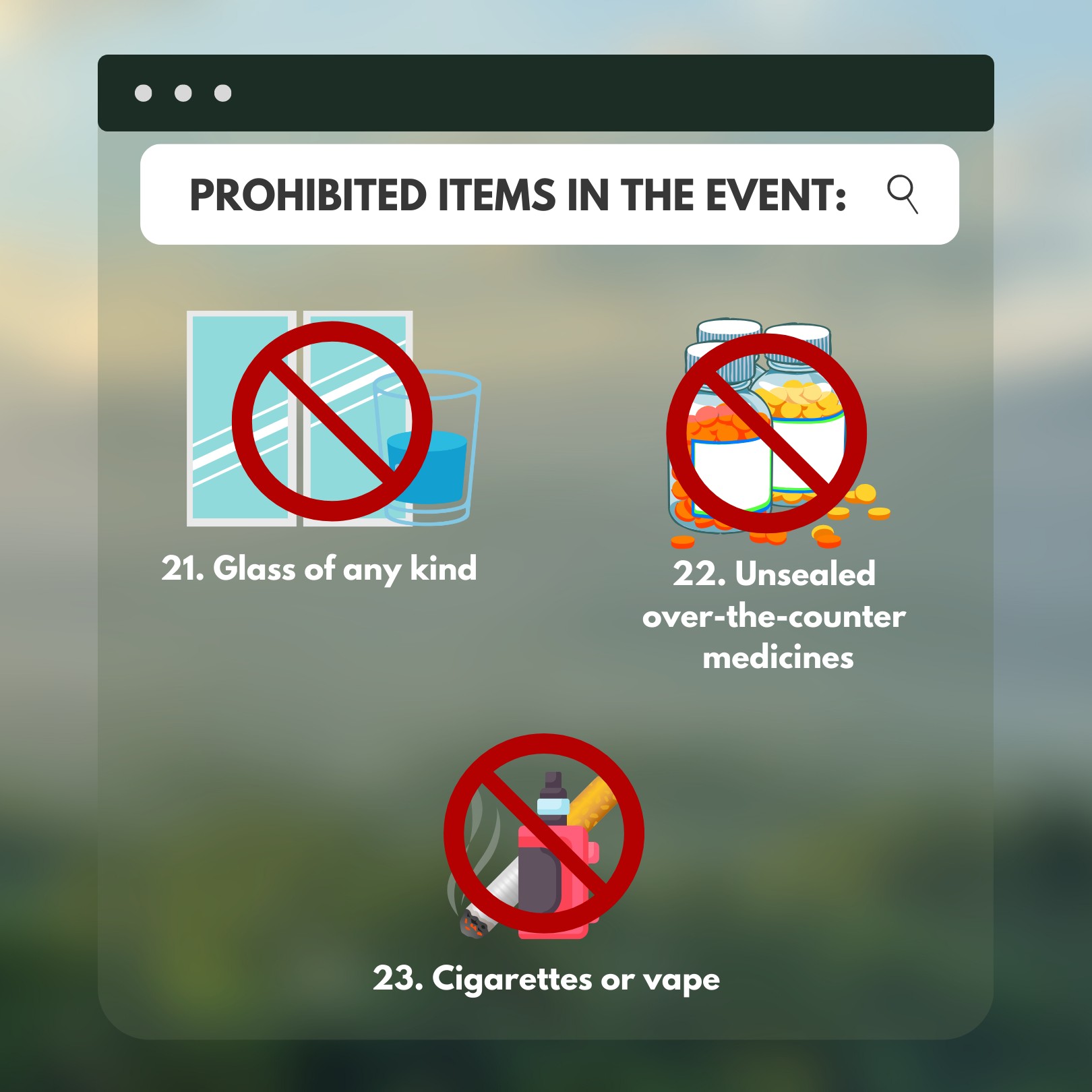 Prohibited Items – Central Mindanao University