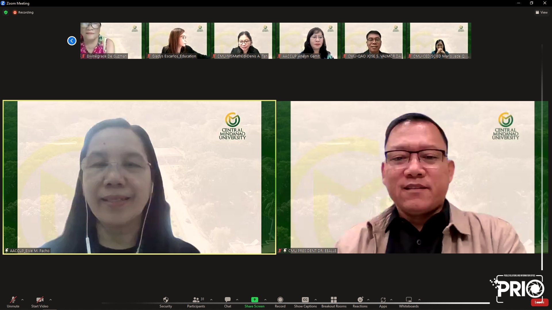 Closing Meeting of the Online AACCUP Accreditation Survey – Central ...