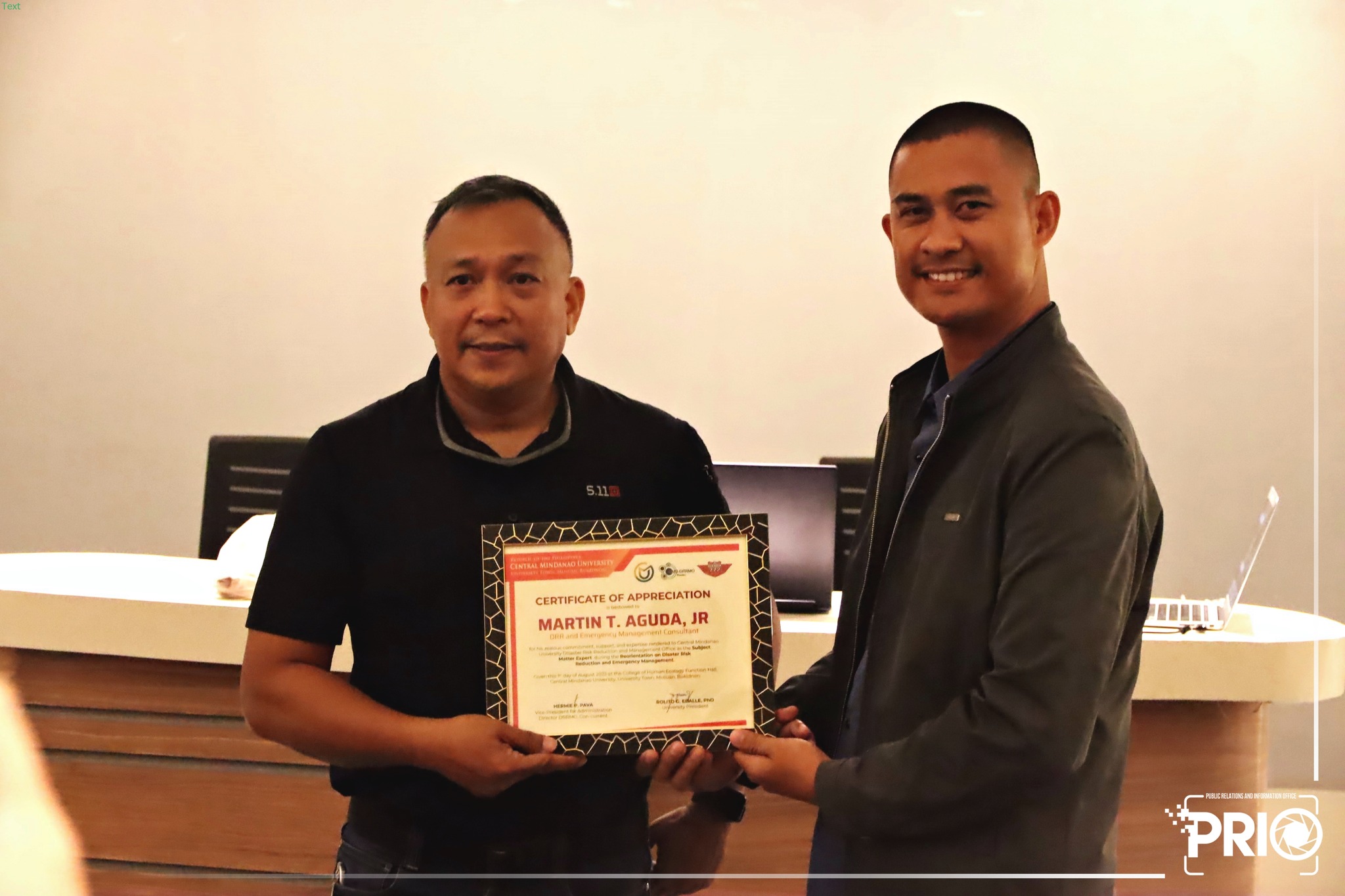 The CMU-Disaster Risk Reduction Management Office organized a re ...