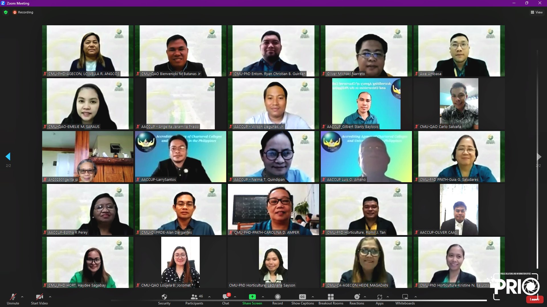 Opening Meeting of the AACCUP Program Accreditation 4th Survey ...