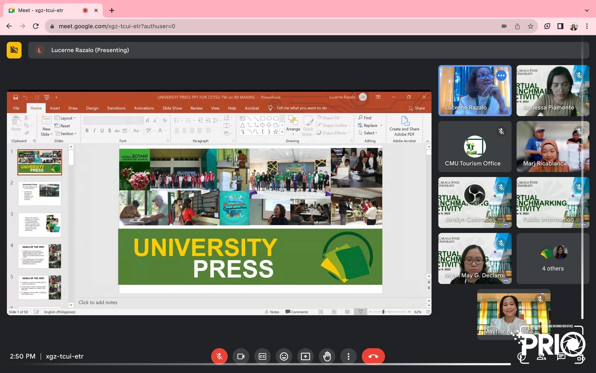 Caraga State University (CSU) conducted a virtual benchmarking with CMU ...
