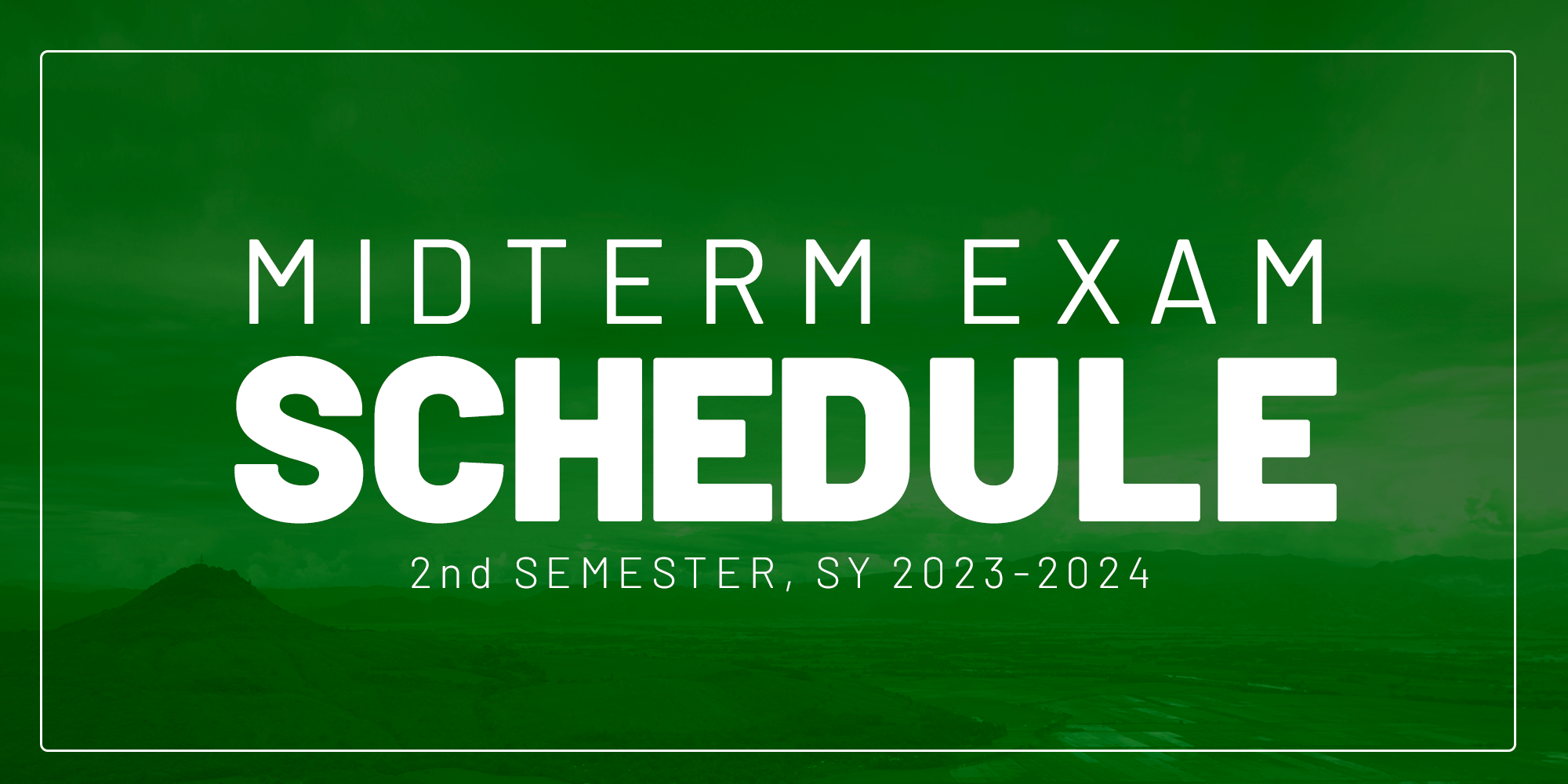 MIDTERM EXAM SCHEDULE – Central Mindanao University