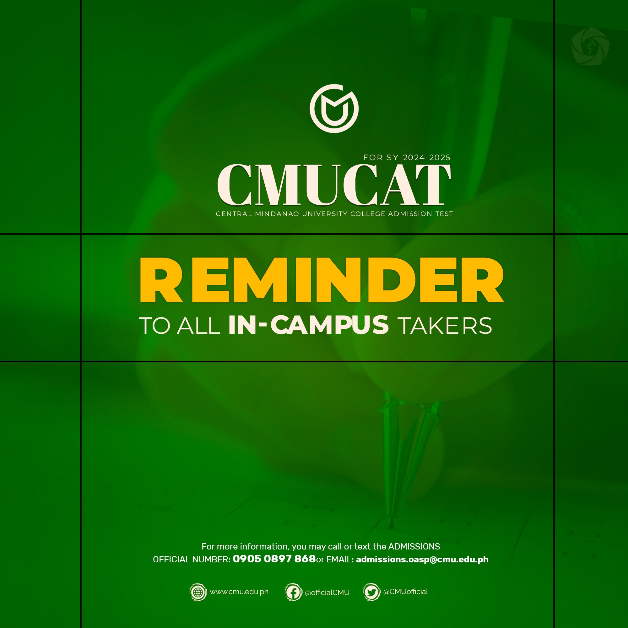 To fast track processing and approval of the CMUCAT application please ...