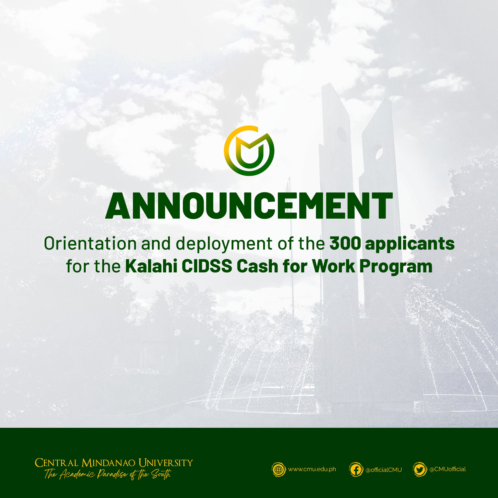 300 applicants for the Kalahi CIDSS Cash Deployment and Orientation ...