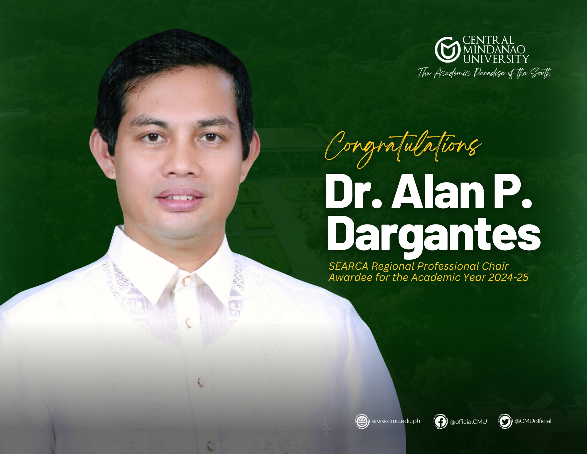 𝗗𝗿. 𝗔𝗹𝗮𝗻 𝗣. 𝗗𝗮𝗿𝗴𝗮𝗻𝘁𝗲𝘀 is One of Six Top Experts in SEA 𝗦𝗘𝗔𝗥𝗖𝗔 𝗥𝗲𝗴𝗶𝗼𝗻𝗮𝗹 ...