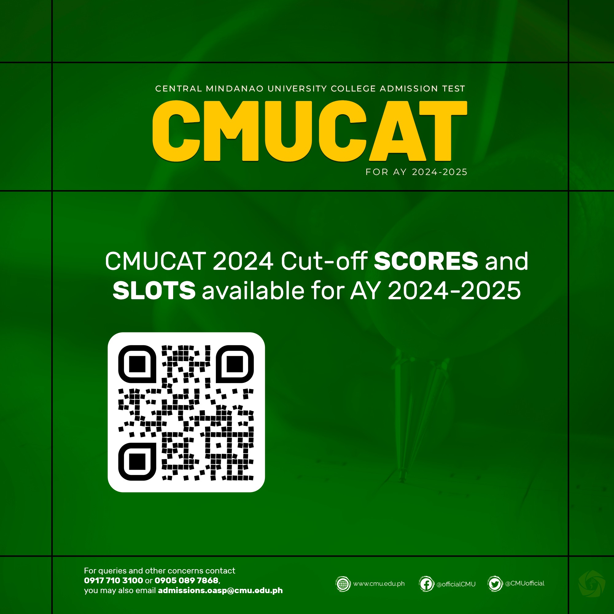 CMUCAT 2024 Cut-Off Scores – Central Mindanao University