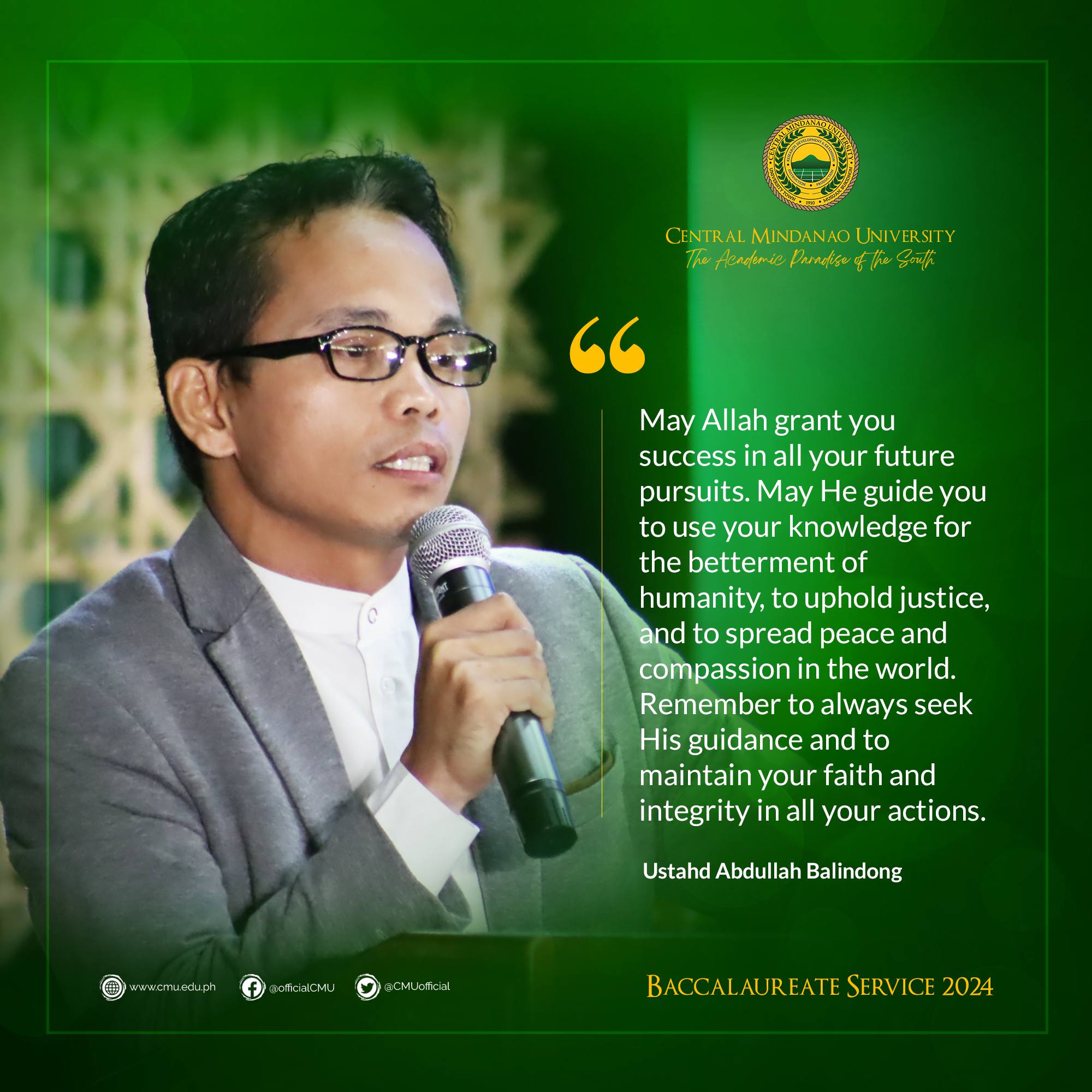 𝐁𝐚𝐜𝐜𝐚𝐥𝐚𝐮𝐫𝐞𝐚𝐭𝐞 𝐒𝐞𝐫𝐯𝐢𝐜𝐞 𝟐𝟎𝟐𝟒 Ustahd Abdullah Balindong – Central Mindanao ...