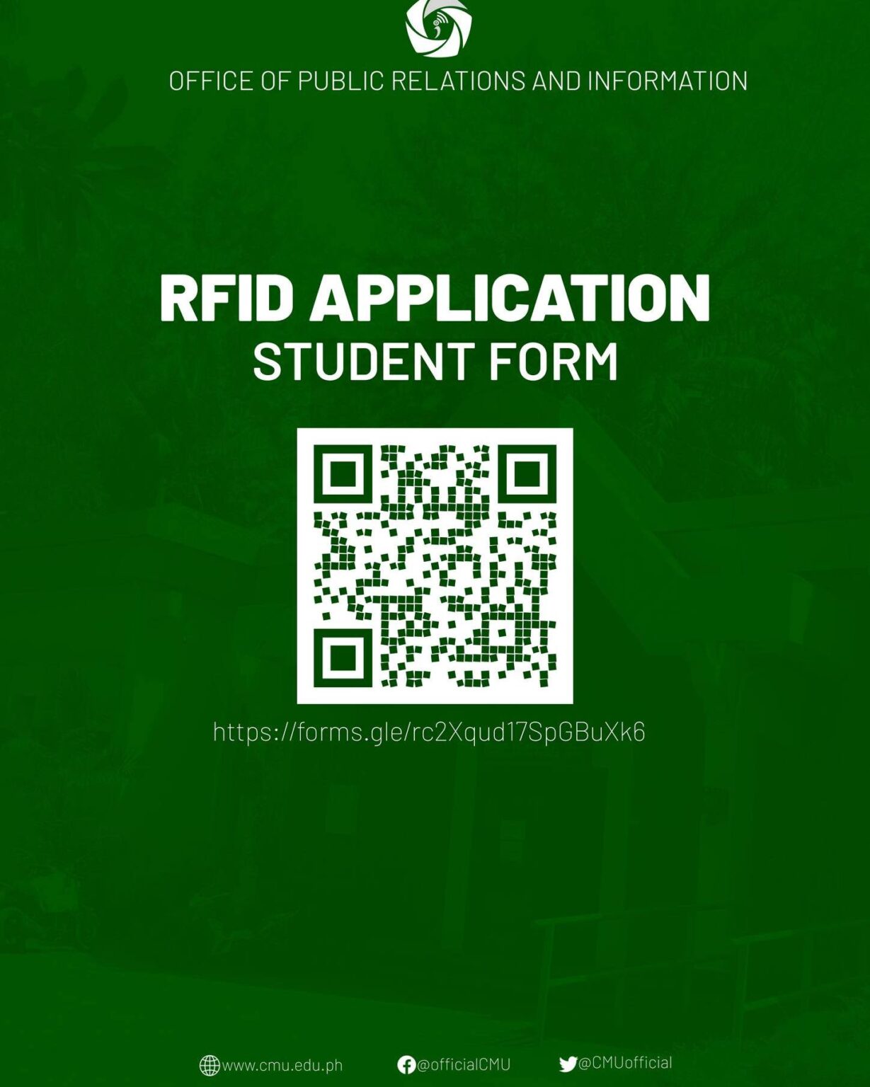 RFID Application form for Student and Employee – Central Mindanao ...