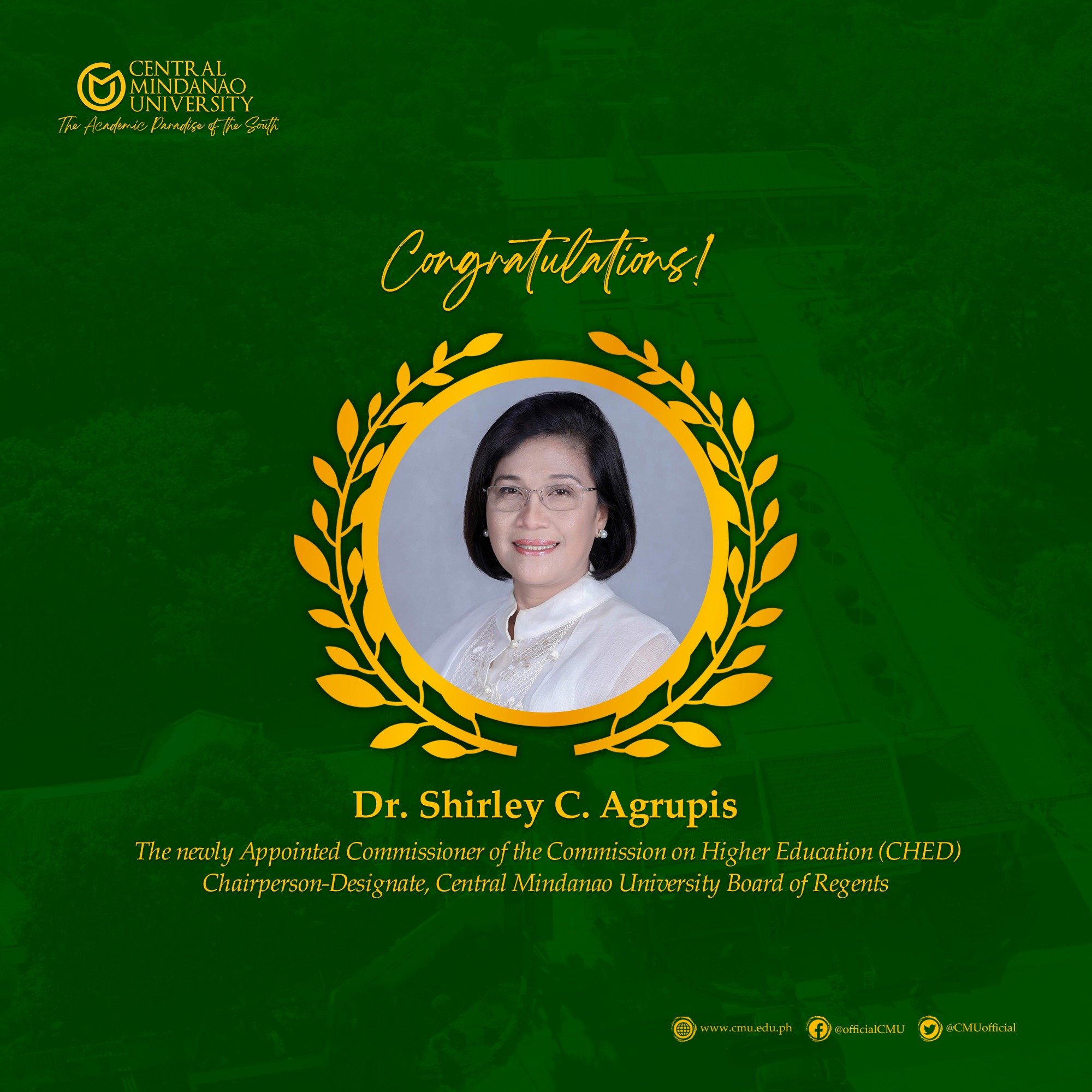 New Appointed Commissioner for CHED Dr. Shirley C. Agrupis ...