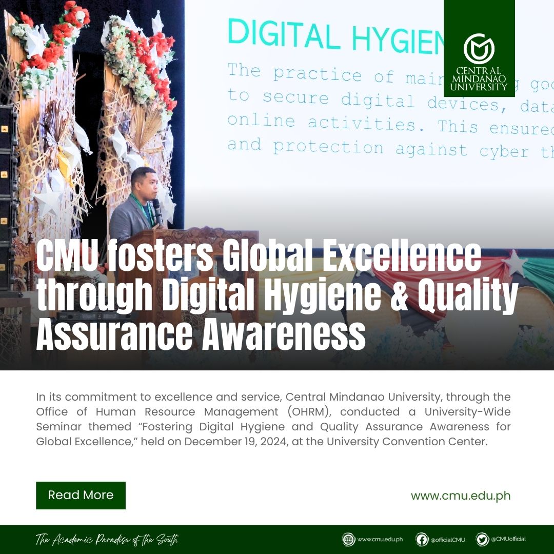 CMU fosters Global Excellence through Digital Hygiene & Quality ...