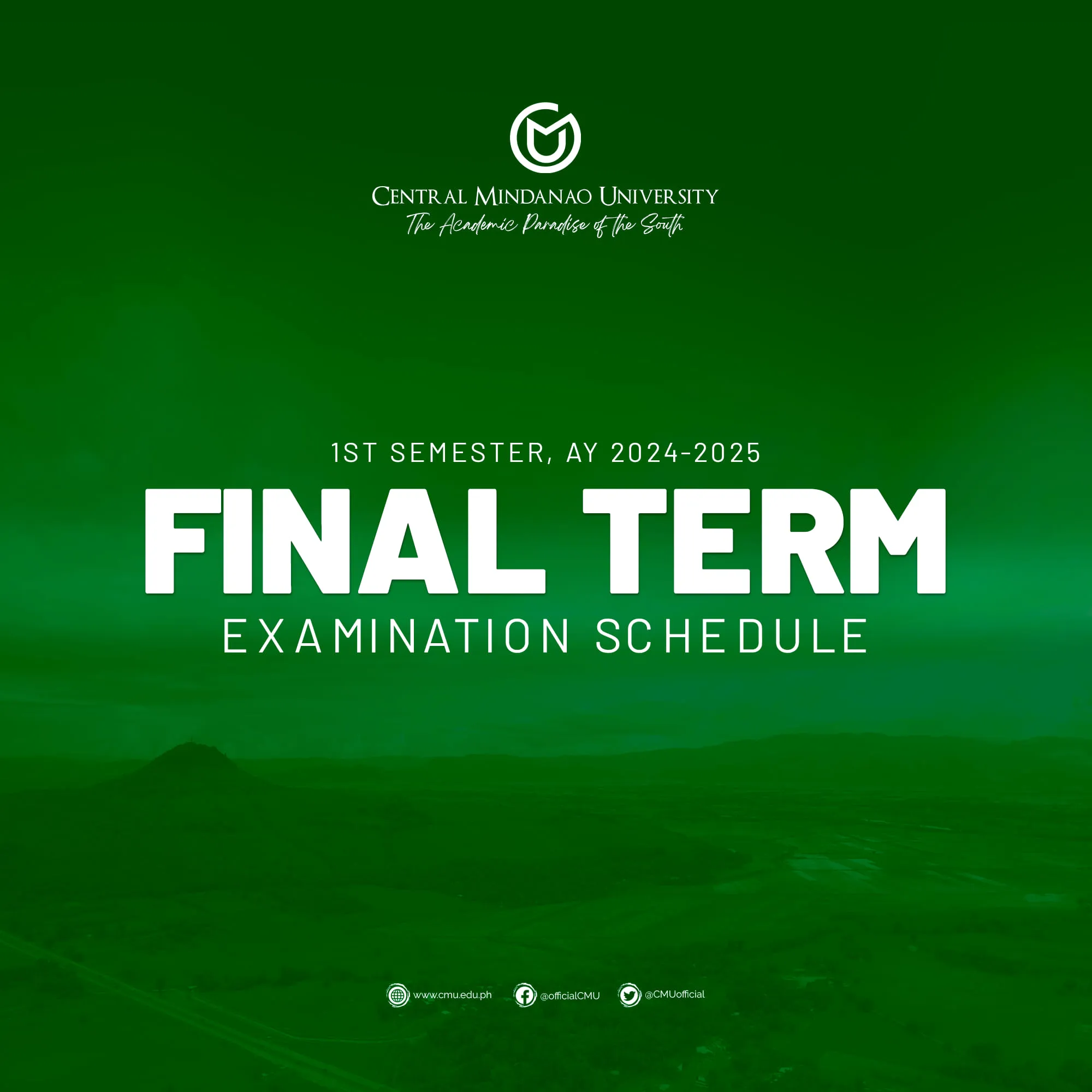 Final Term Examination Schedule, 1st Semester AY 2024-2025 – Central ...