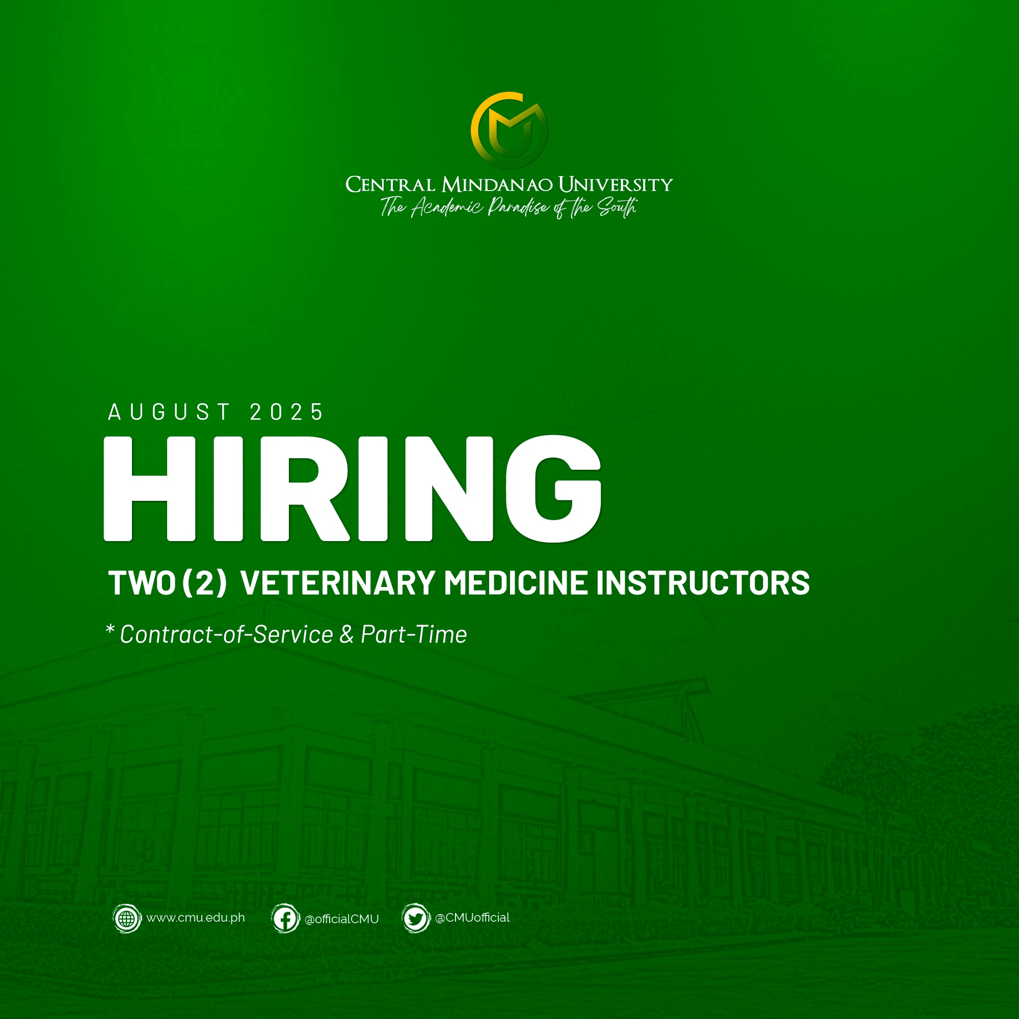 Now Hiring: Two Surgery and Zootechnics Faculty Members – Central ...