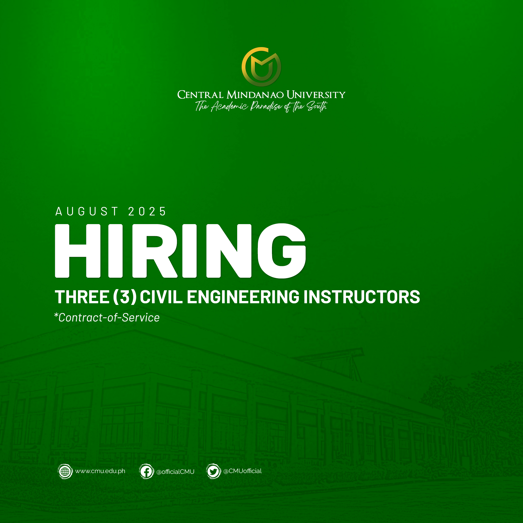 The Department of Civil Engineering needs Three Contract of Service ...