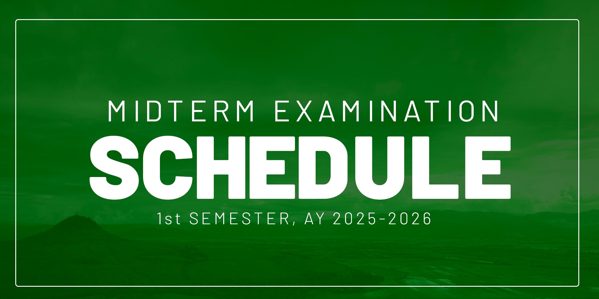 MIDTERM EXAM SCHEDULE – Central Mindanao University