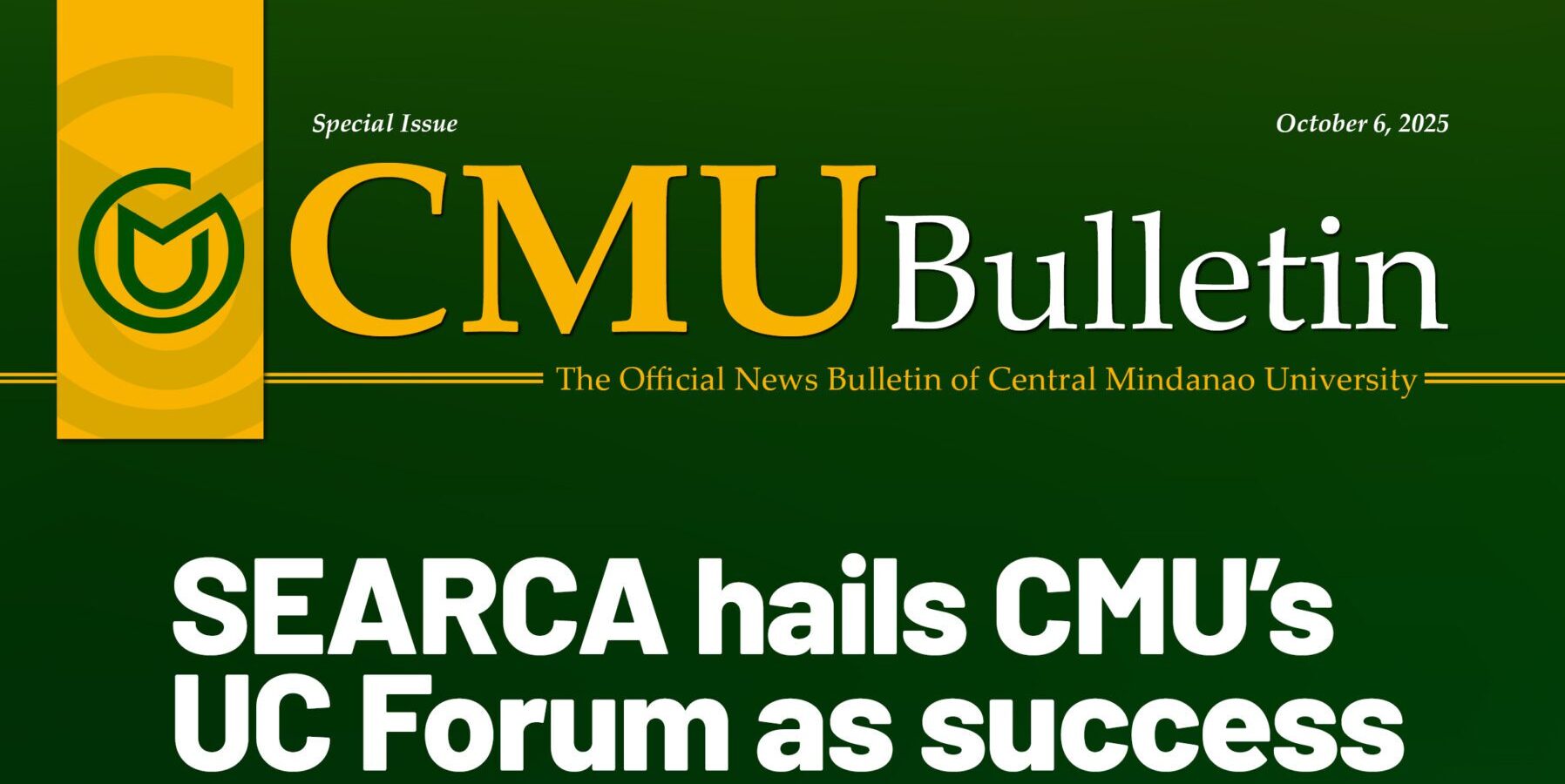 SEARCA hails CMU’s UC Forum as success – Central Mindanao University